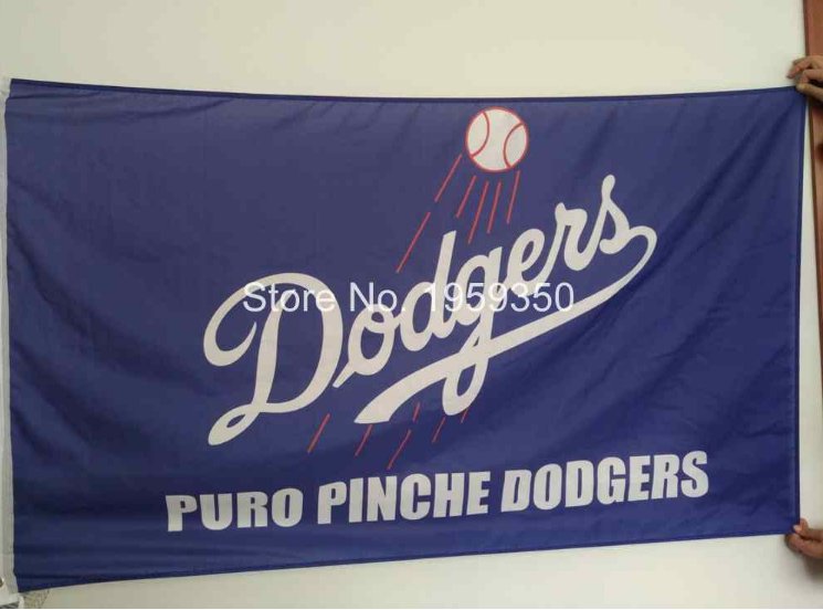 Los Angeles Dodgers logo flag 3ftx5ft Banner 100D Polyester MLB Flag ...