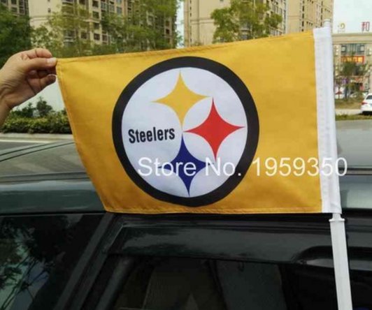 Pittsburgh Steelers car flag 12x18inches double sided 100D Polyester ...
