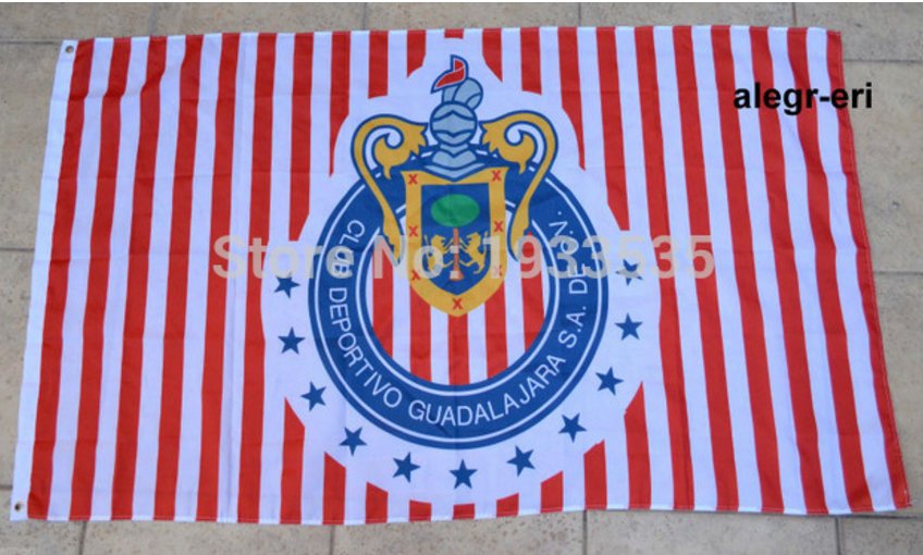 Chivas Guadalajara flag 3ftx5ft 100D Polyester Flag metal Grommets 90x150cm