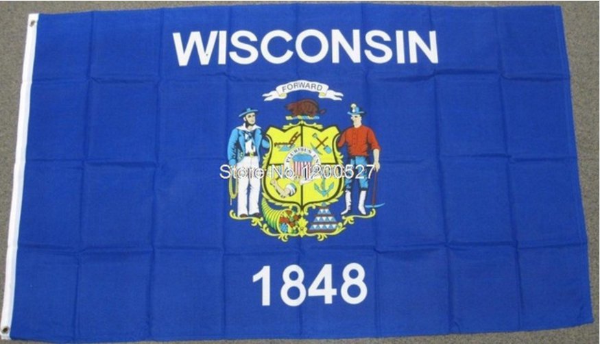 Wisconsin State Flag US State Banner New 3x5ft 150x90cm Polyester