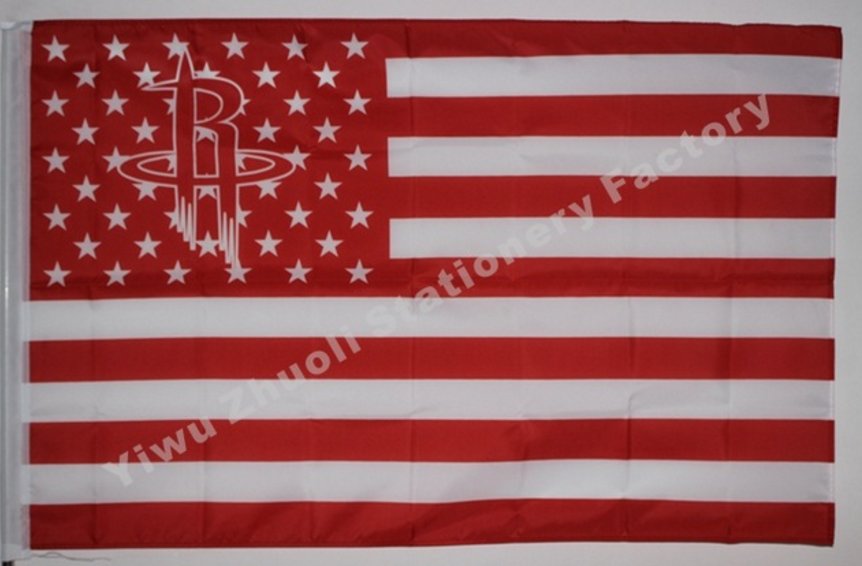 Houston Rockets Flag 3ft x 5ft Polyester NBA Houston Rockets Banner 150 ...
