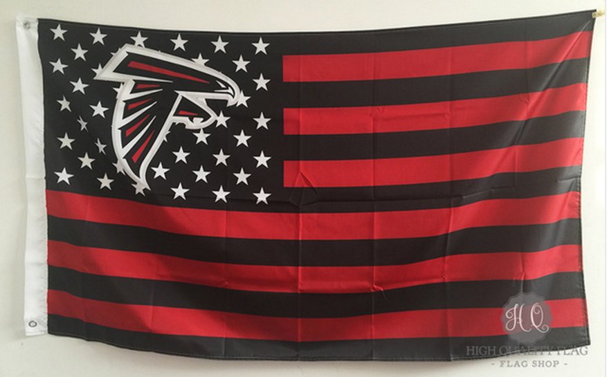 Atlanta Falcons nation with stars and stripes Flag 3ft x 5ft Polyester ...