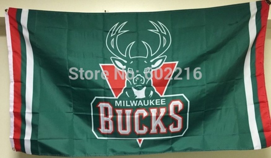 Milwaukee Bucks Flag 3ft x 5ft Polyester NBA Banner Custom flag