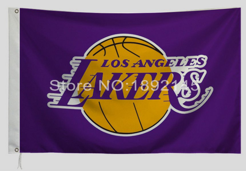 Los Angeles Lakers Flag 3x5 FT 150X90CM Banner 100D Polyester NBA flag