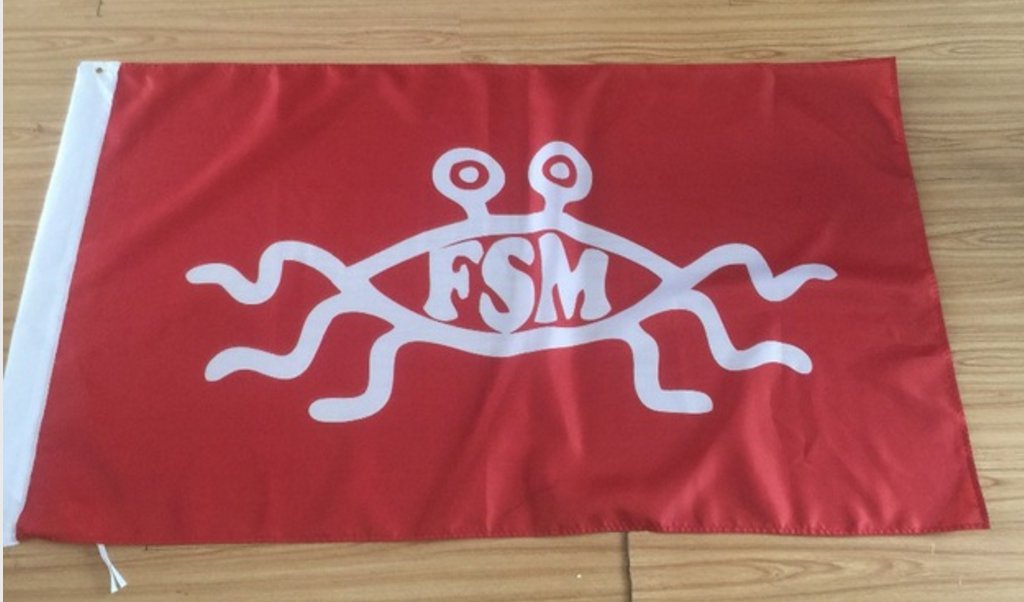 Flying Spaghetti Monster Flag, New, Red & White, 3x5ft Polyester