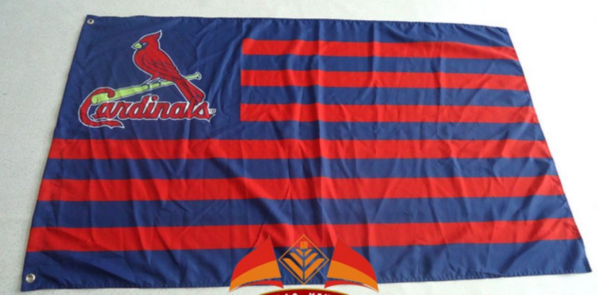 St Louis Cardinals logo with stripes Flag 3x5FT MLB Banner
