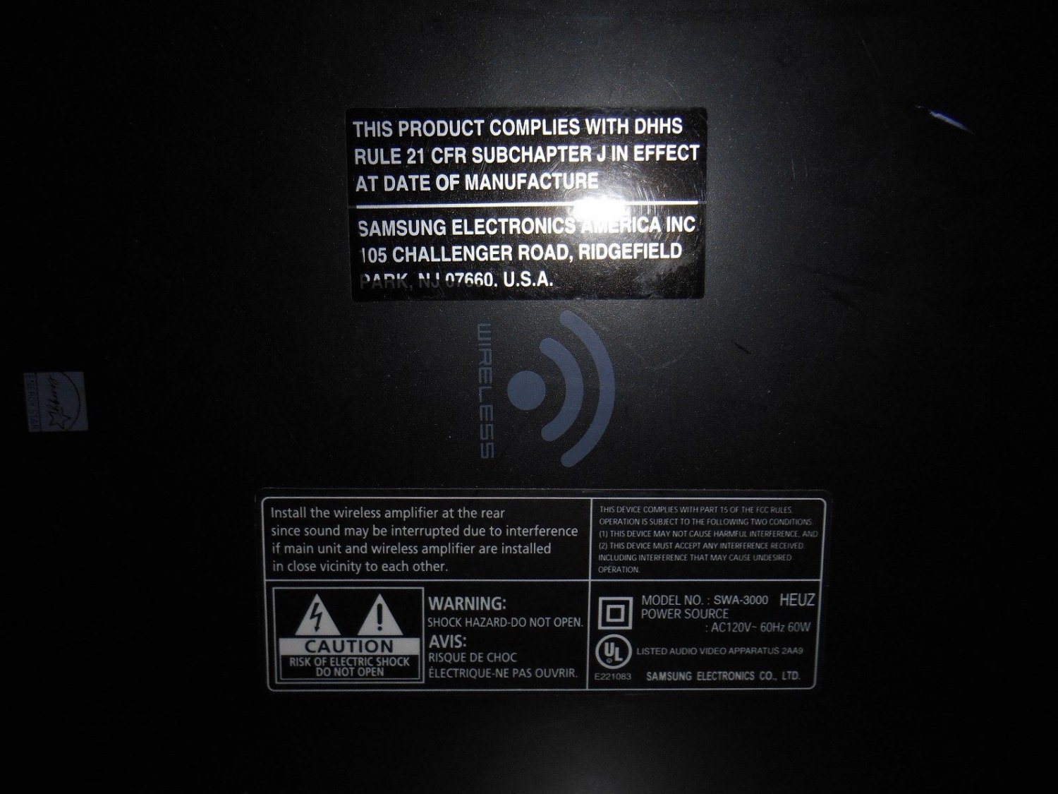 Samsung SWA-3000 Wireless Home Theater Speaker Receiver Module