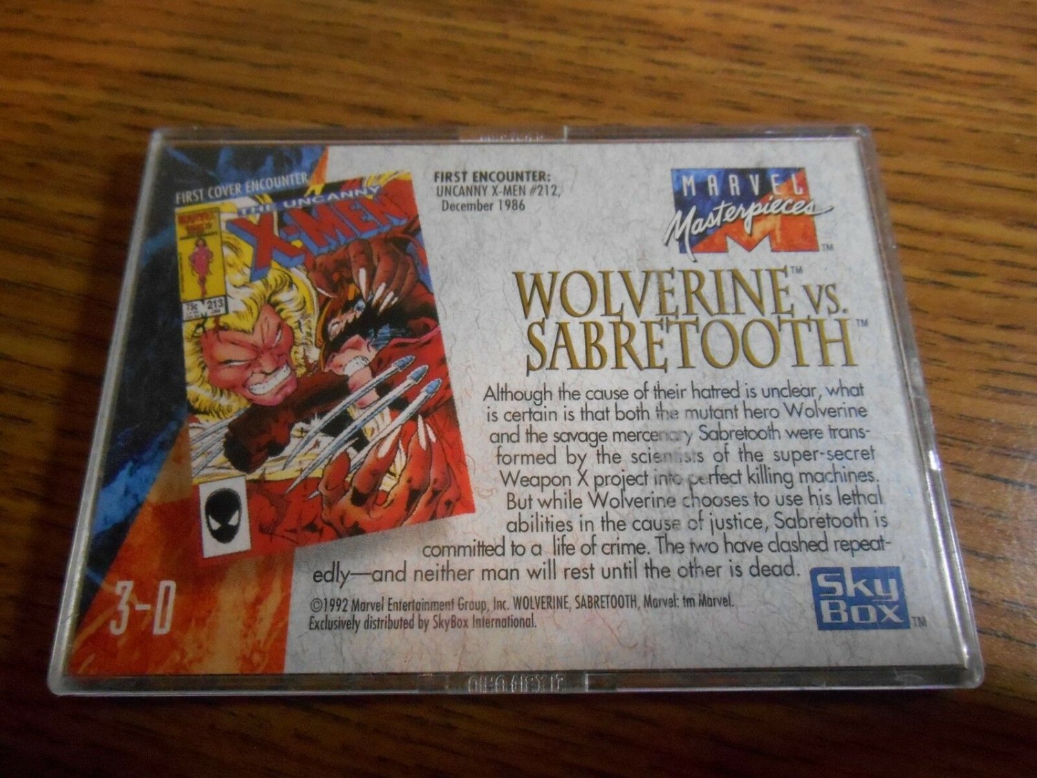 Wolverine vs Sabretooth Battle 3-D 1992 Marvel Masterpieces SkyBox ...