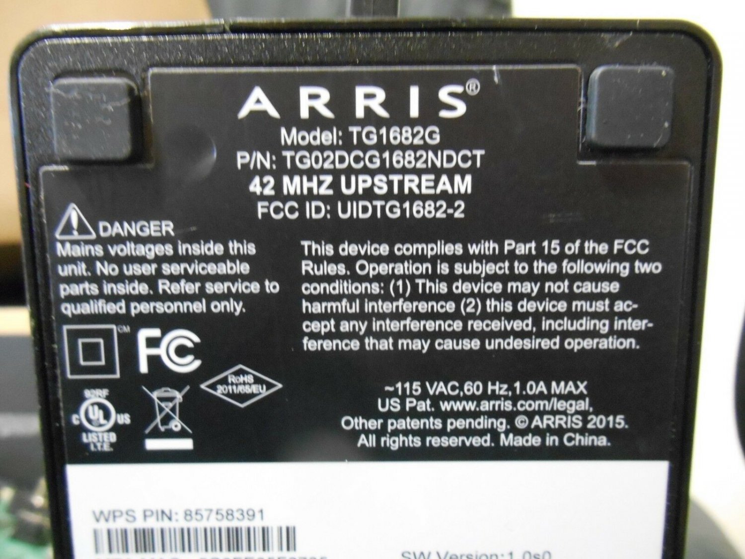 ARRIS TG1682G 802.11AC Xfinity-XB3 Docsis 3.0 CABLE MODEM