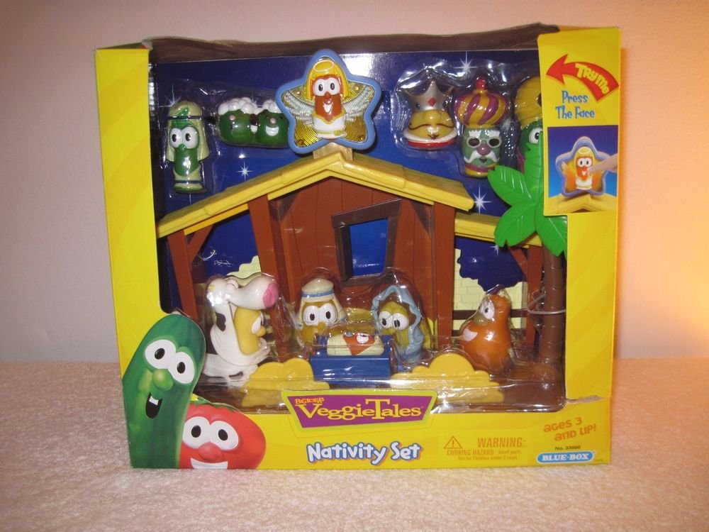 NEW IN BOX Veggie Tales Nativity Set