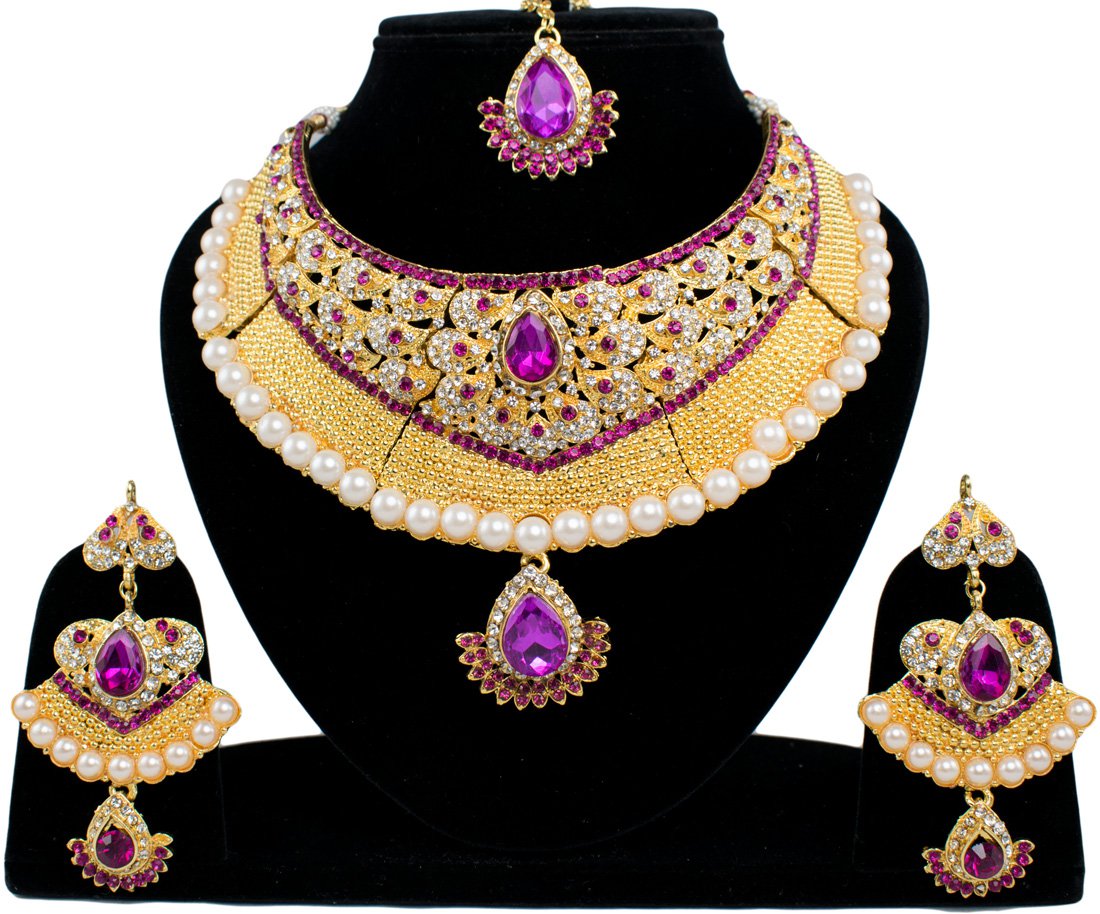 Indian Bridal Pearl Bollywood Wedding Stylish Jewelry Zircon Kundan ...