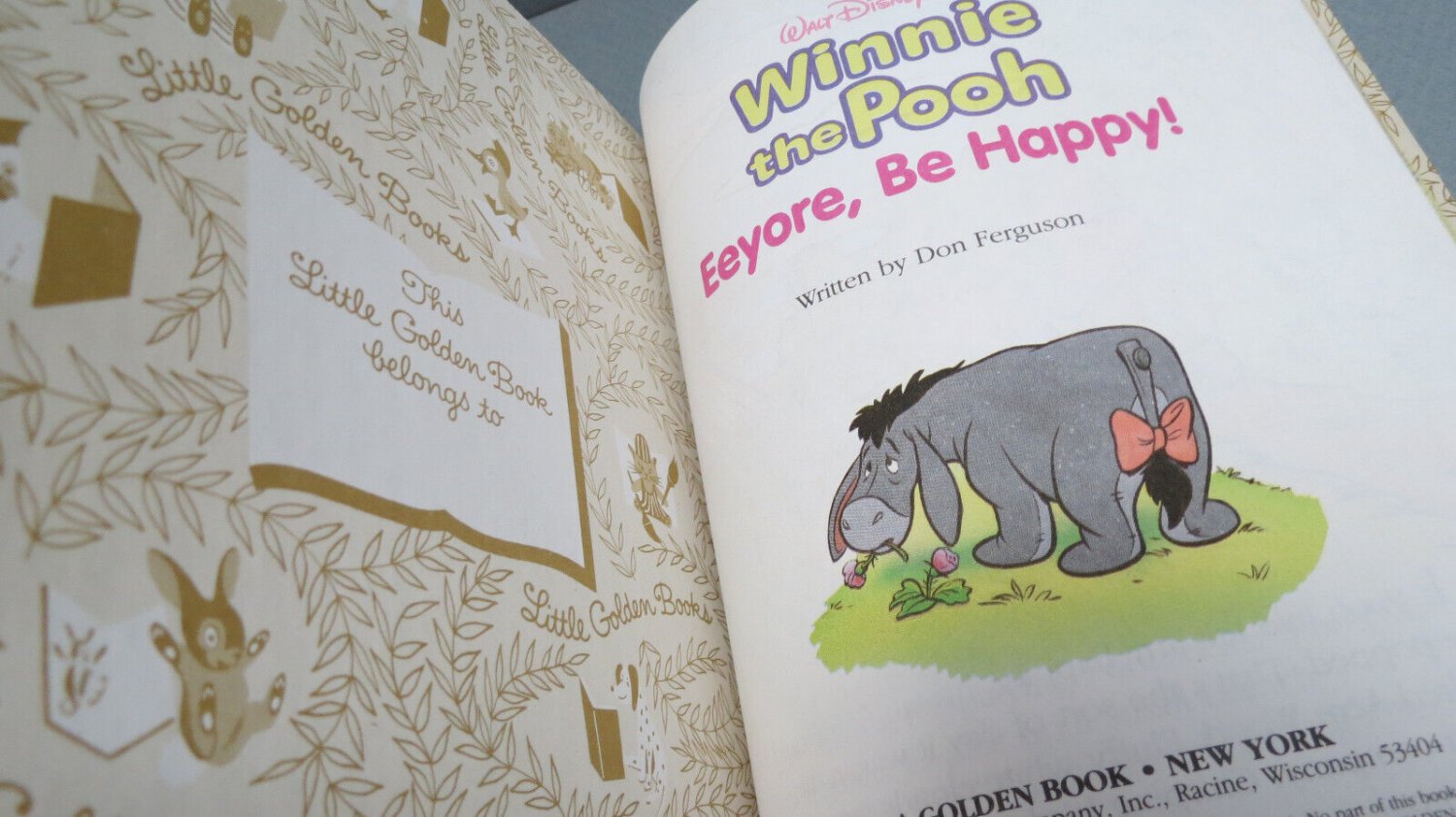 Disney's Winnie The Pooh Eeyore, Be Happy ! Little Golden Book 1994 102-62