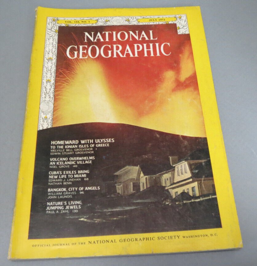 National Geographic Magazine July 1973 Volcano Overwhelms Icelandic City