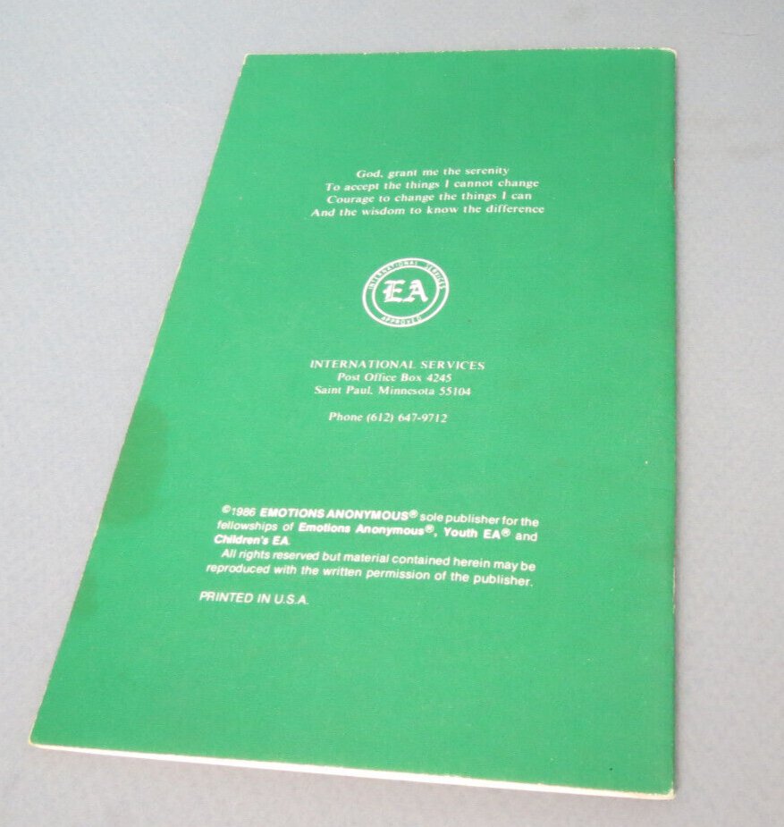 Step by Step Pamphlet Guide for Emotions Anonymous 1986 Green Cover ...