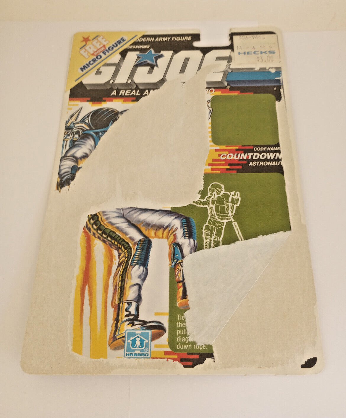 G.I. Joe Countdown 1988 Full Backer ID Card Front Pic Missing