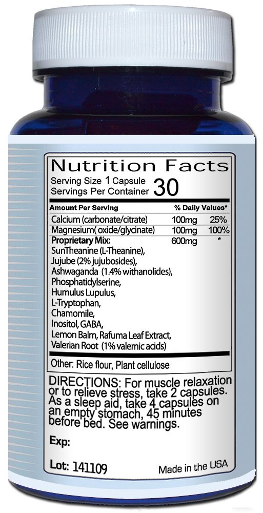 Muscle Relaxant Sleep Aid Supplement (30 Capsules) - Serene