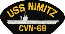 US Navy USS Nimitz CVN-68 Black Hat Patch 4 inch)