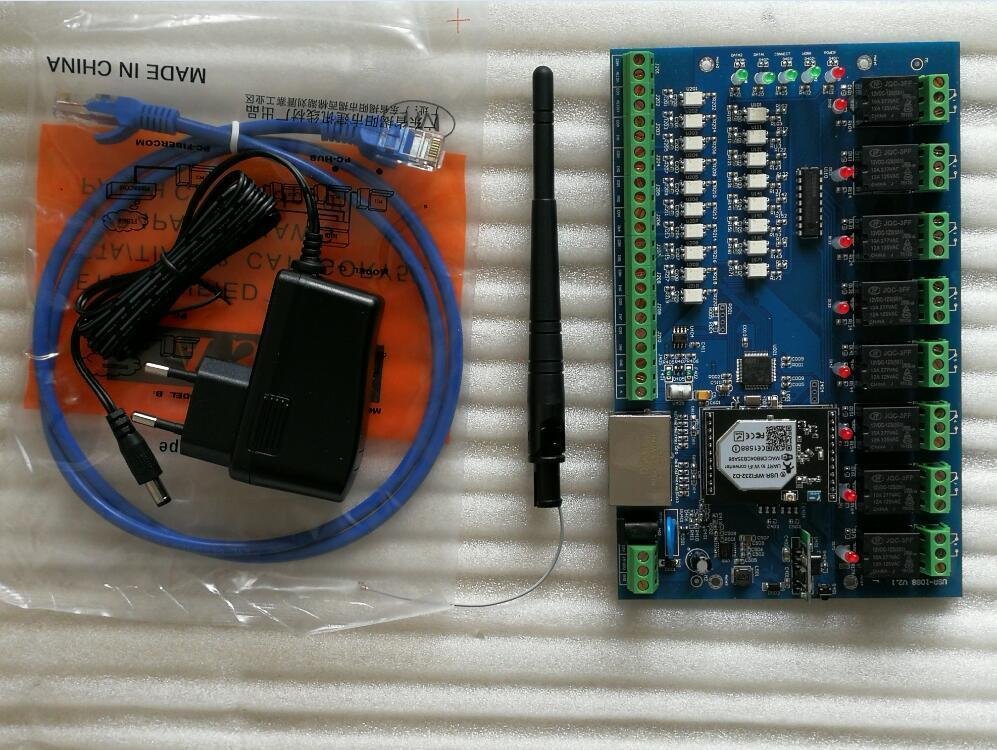 USR-IO88 RJ45/LAN/IP Network Relay Control Board Module 8 Channel WiFi ...