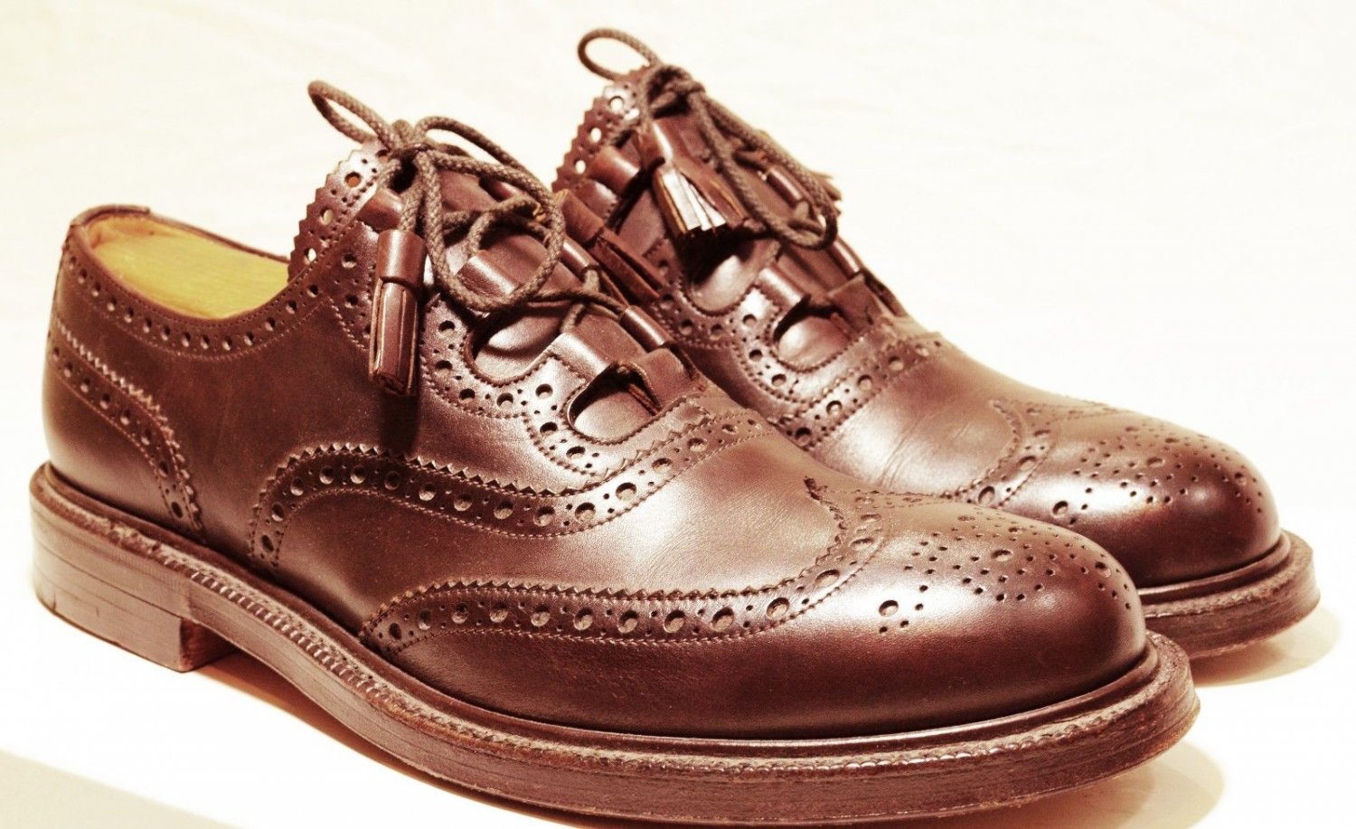 UK Size 8 Brown Traditional Kilt LEATHER SHOES Brown GHILLIE BROGUES ...