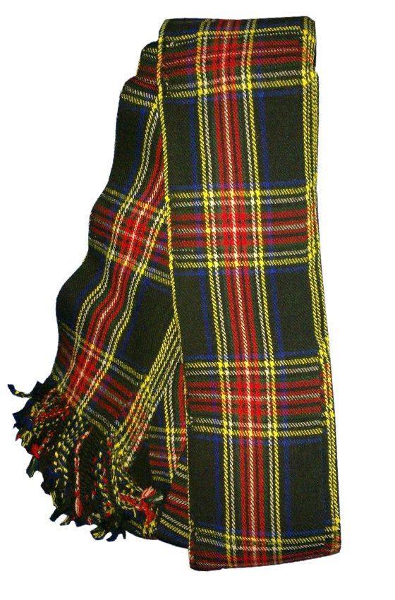 Scottish Piper Kilt Fly Plaid Black Stewart Tartan KILT piper PLAID