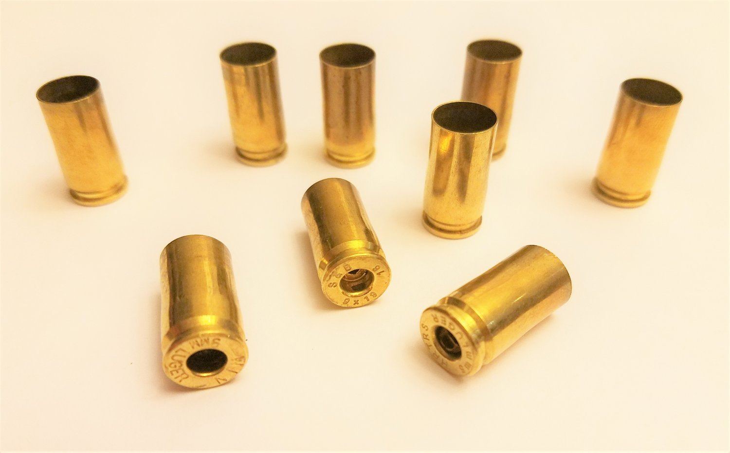 250 ct 9mm Luger Fully Processed Brass Casings with 250 ct 115 gr ...