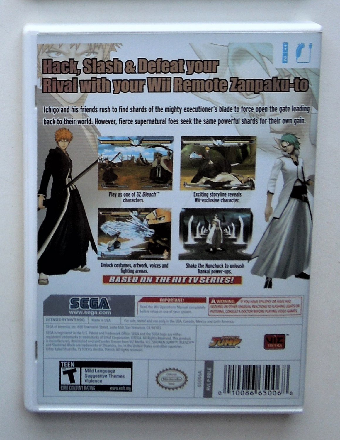 2007 Sega Shonen Jump Bleach: Shattered Blade For Wii Game Systems