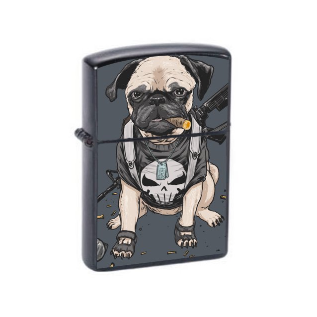 Pug Punisher - Oil Windproof Flip Top Lighters Briquet Encendedor