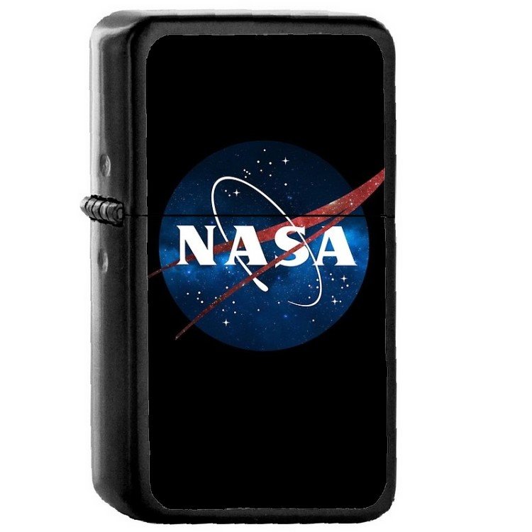 NASA Logo Star Black - Oil Windproof Flip Top Black Lighters Briquet ...