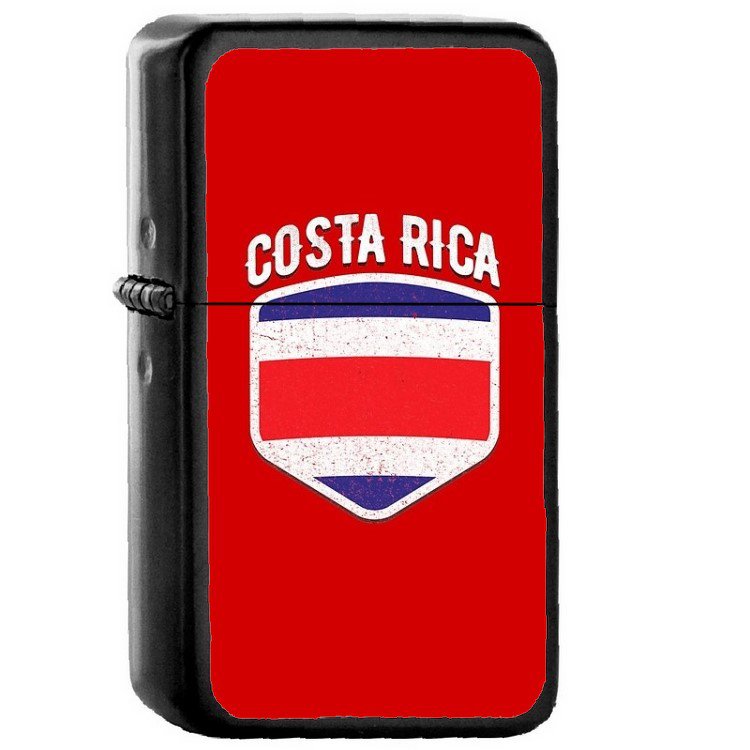 Costa Rica Country National Emblem Flag - Oil Flip Top Black Lighters 1378
