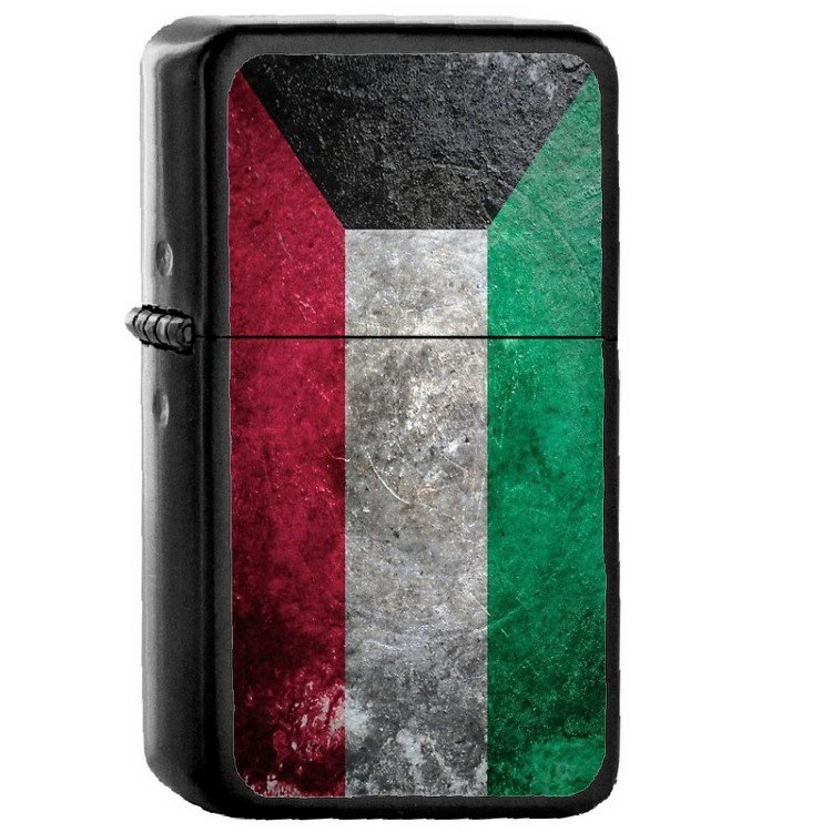 Kuwait Country National Emblem Flag - Oil Windproof Flip Top Black ...