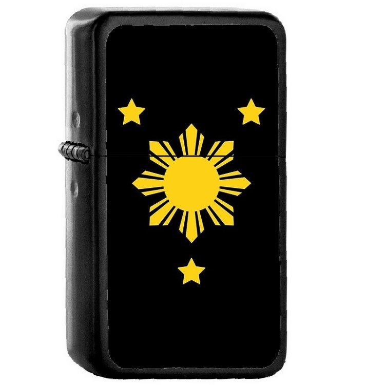Philippines Country National Emblem Flag - Oil Flip Top Black Lighters 2200