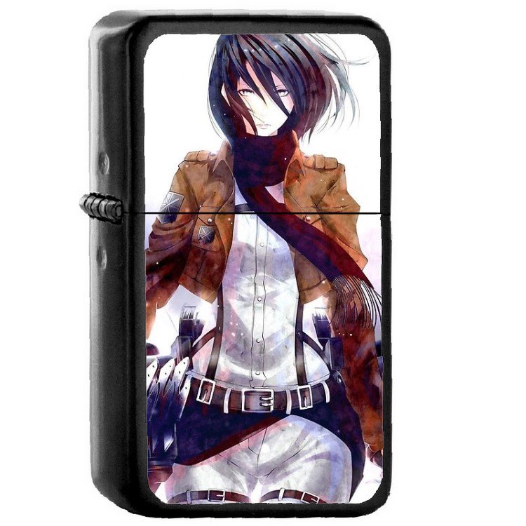 Attack on Titan Mikasa Ackerman - Oil Windproof Flip Top Black Lighters ...