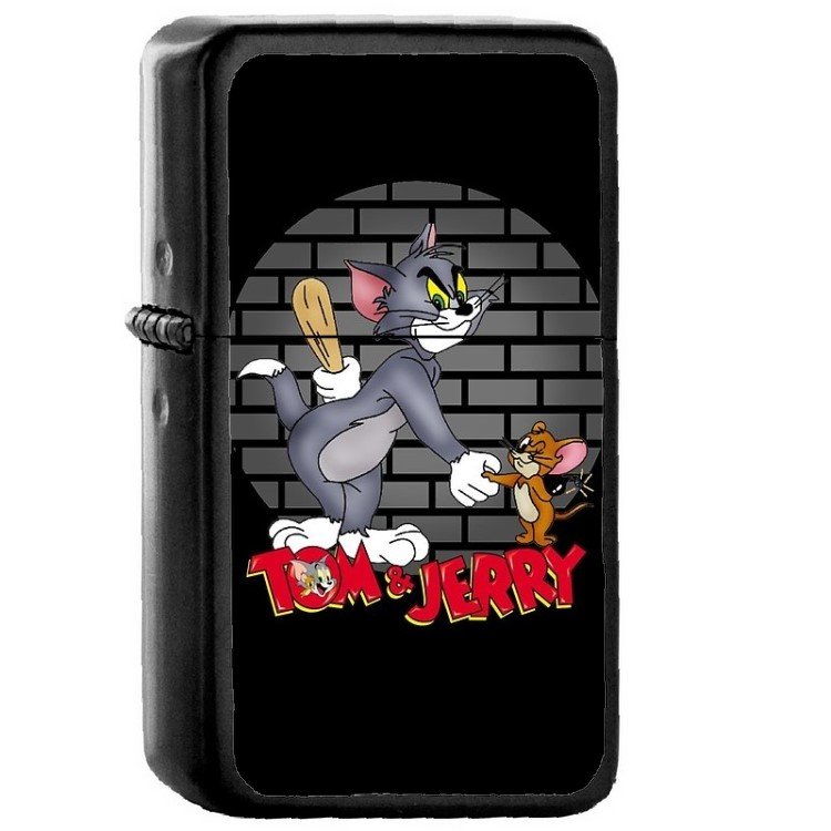 Tom and Jerry - Oil Windproof Flip Top Black Lighters Briquet ...
