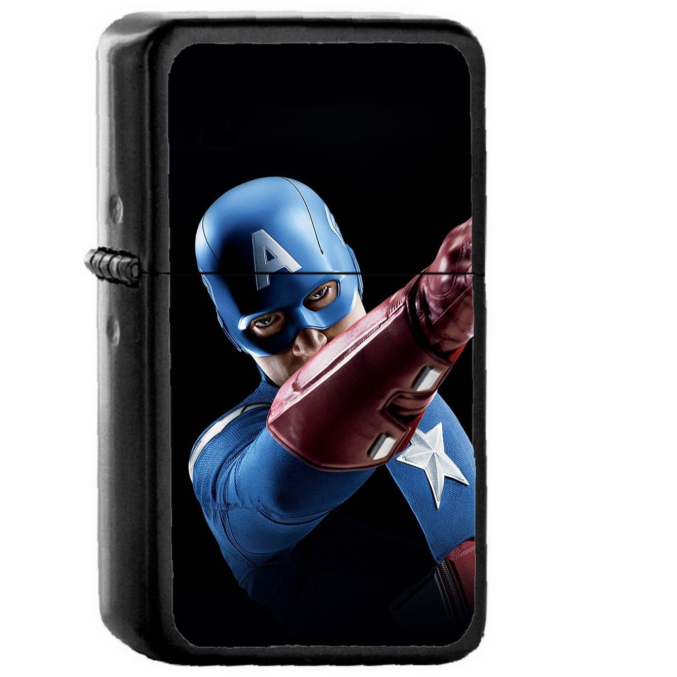 Avengers Captain America Illust Art Portrait - Oil Windproof Black ...