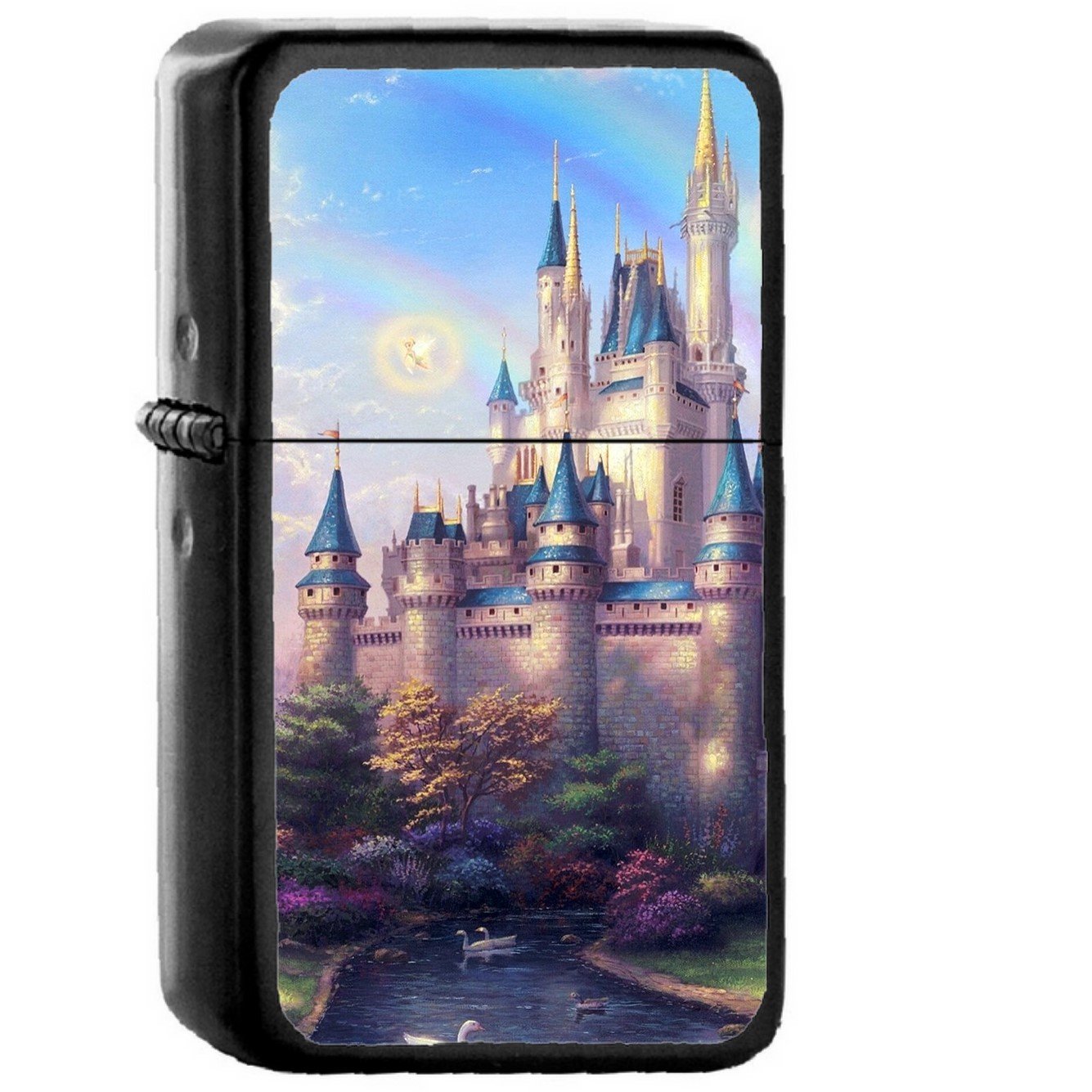 Fantasy Castle Illustration Cute Disney - Oil Windproof Black Lighters ...