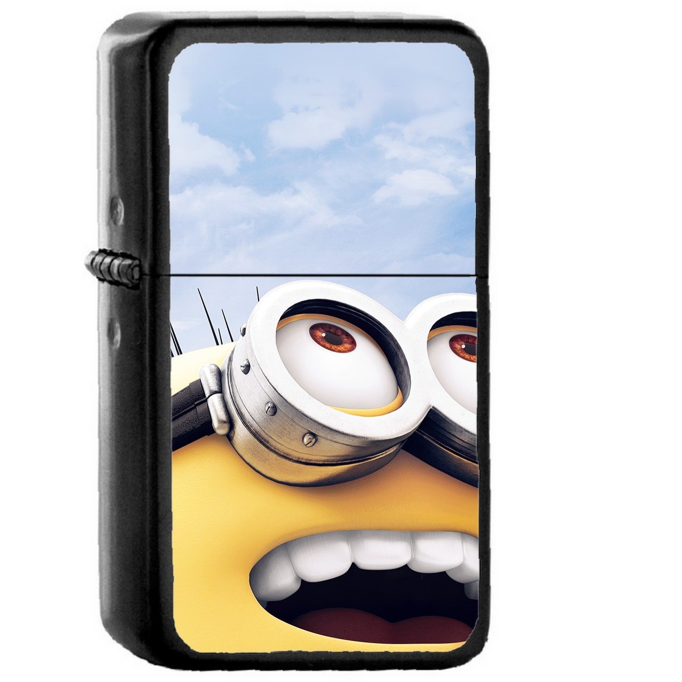 Minion Art Cute Illustration Film - Oil Windproof Black Lighters ...