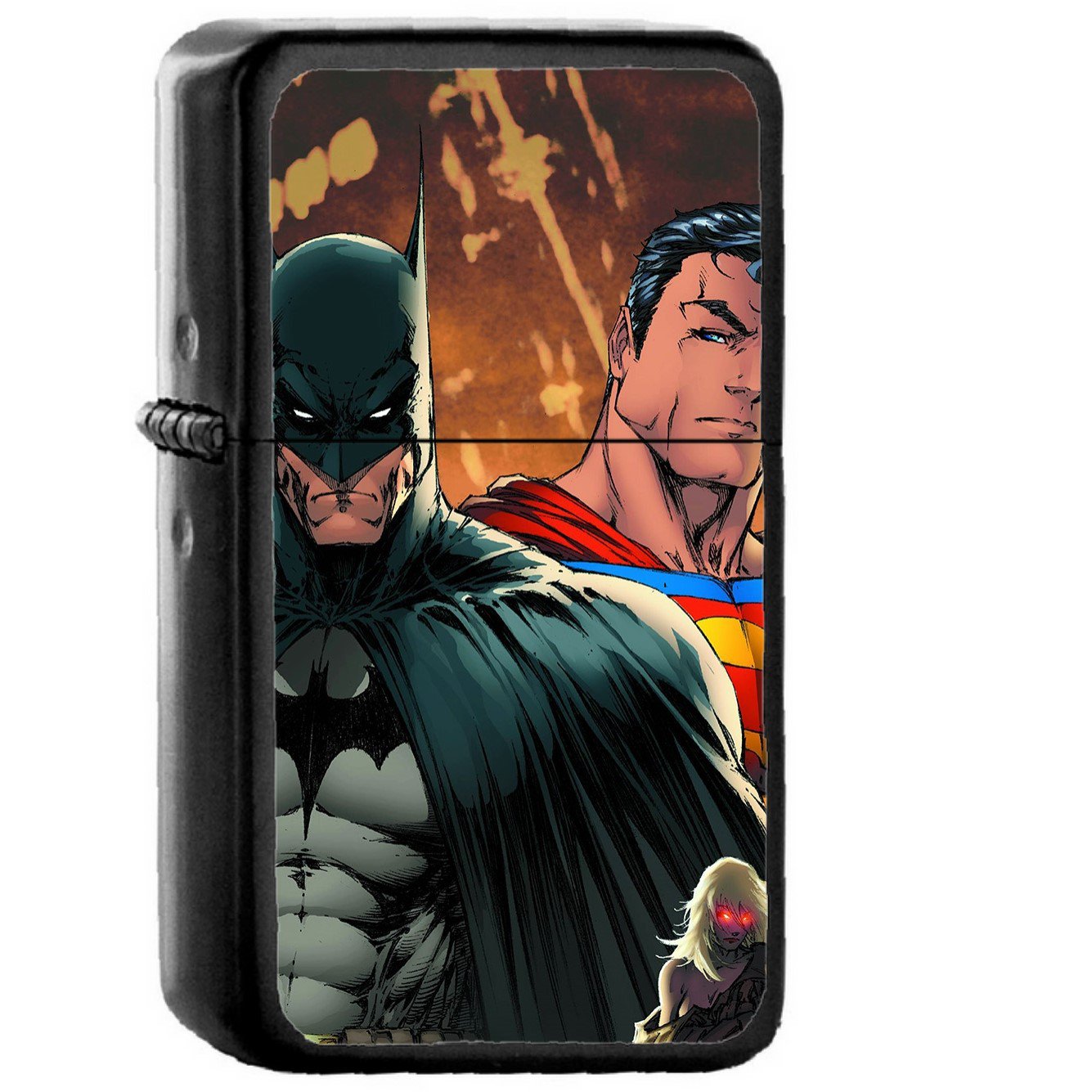 Superman Batman Art Illustration Animation - Oil Windproof Black ...