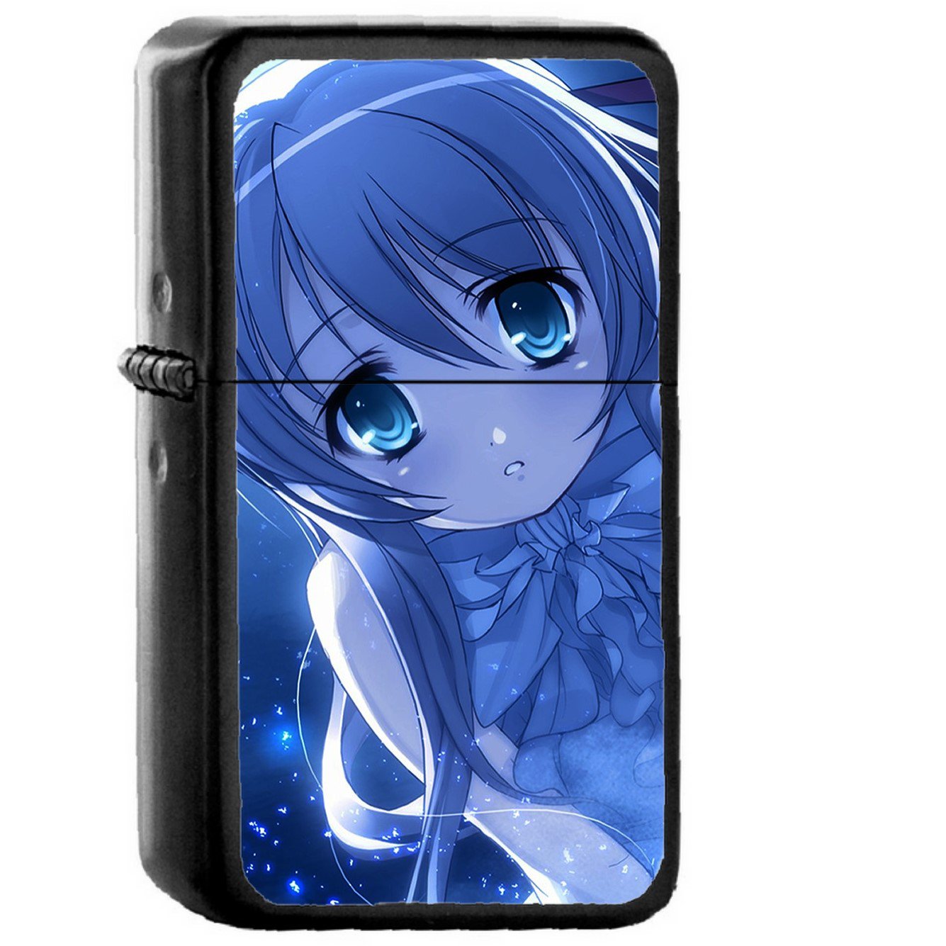 Cute Girl Anime Illust Art Lovely - Oil Windproof Black Lighters ...