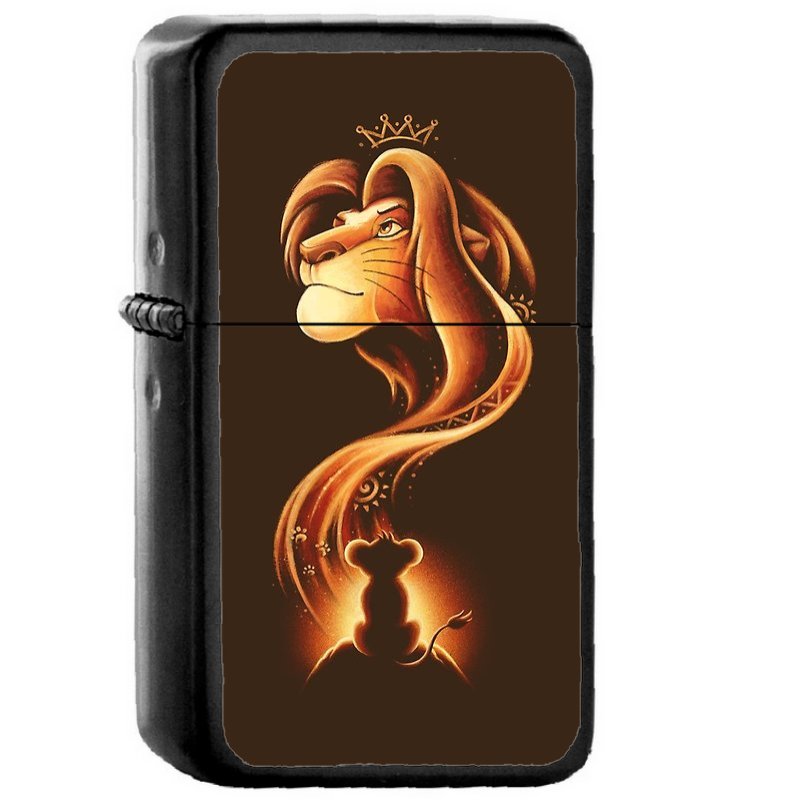 The New King Lion Disney - Oil Windproof Flip Top Black Lighters ...