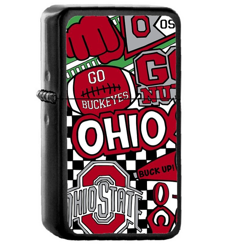 Ohio State University Collage - Oil Windproof Flip Top Black Lighters ...
