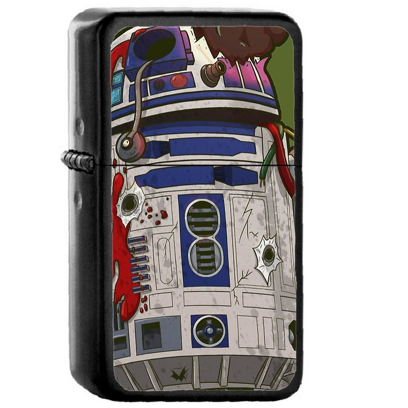 R2 D2 Zombie Star Wars - Oil Windproof Flip Top Black Lighters Briquet ...