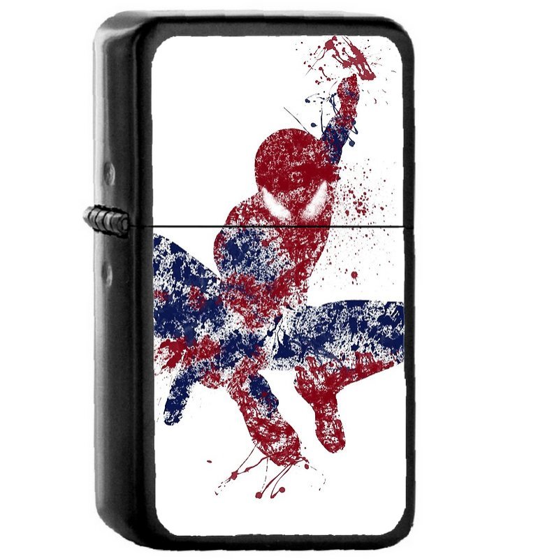 Spider Man Splatter Spiderman - Oil Windproof Flip Top Black Lighters ...