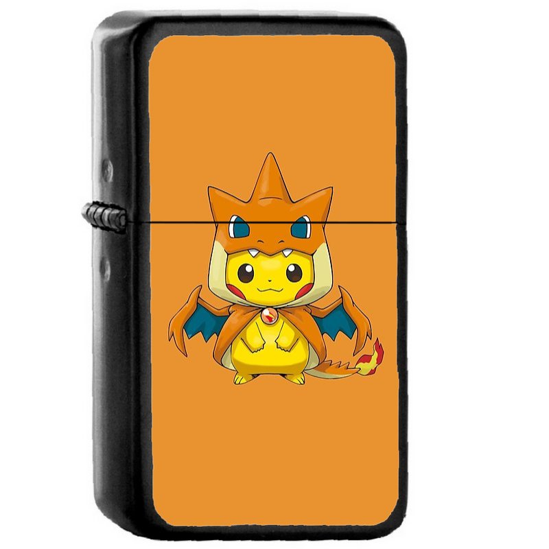 Mega Charizard Pikachu X Pokemon - Oil Windproof Flip Top Black ...