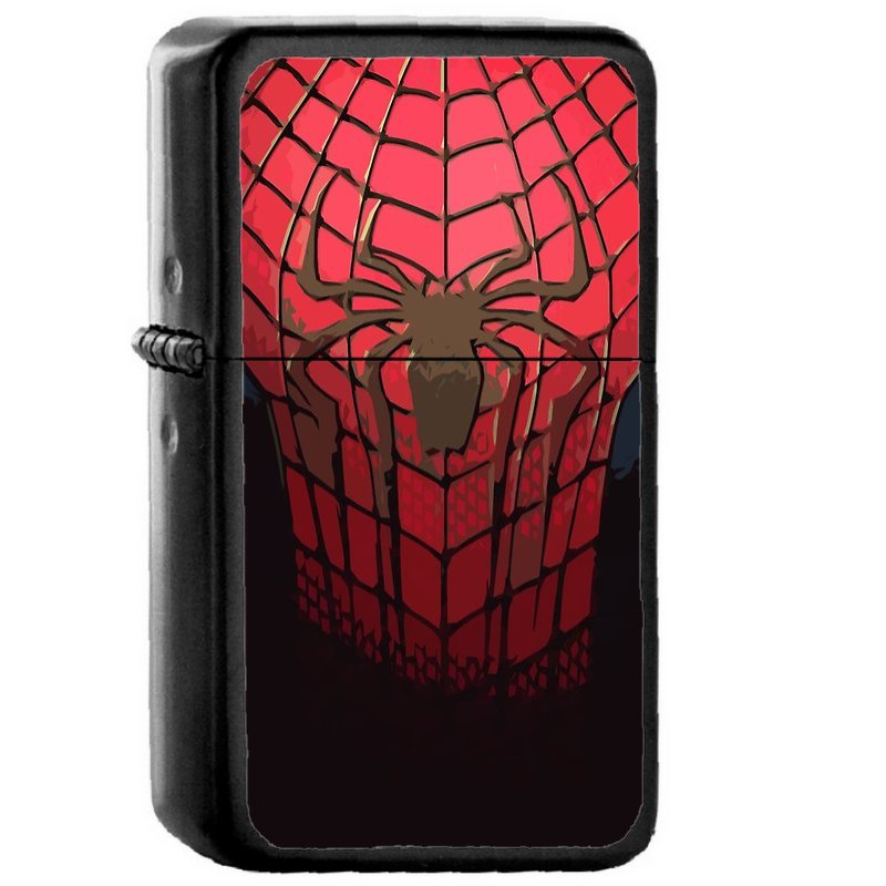 Comic Colored Spider Man - Oil Windproof Flip Top Black Lighters ...