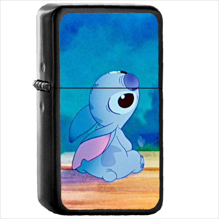 Movie Lilo & Stitch Oil Windproof Black Lighter Briquet Encendedor L2716