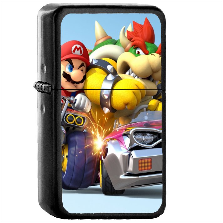 Video Game Mario Kart 8 Mario Oil Windproof Black Lighter Briquet ...