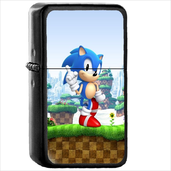 Video Game Sonic Generations Sonic Oil Windproof Black Lighter Briquet ...