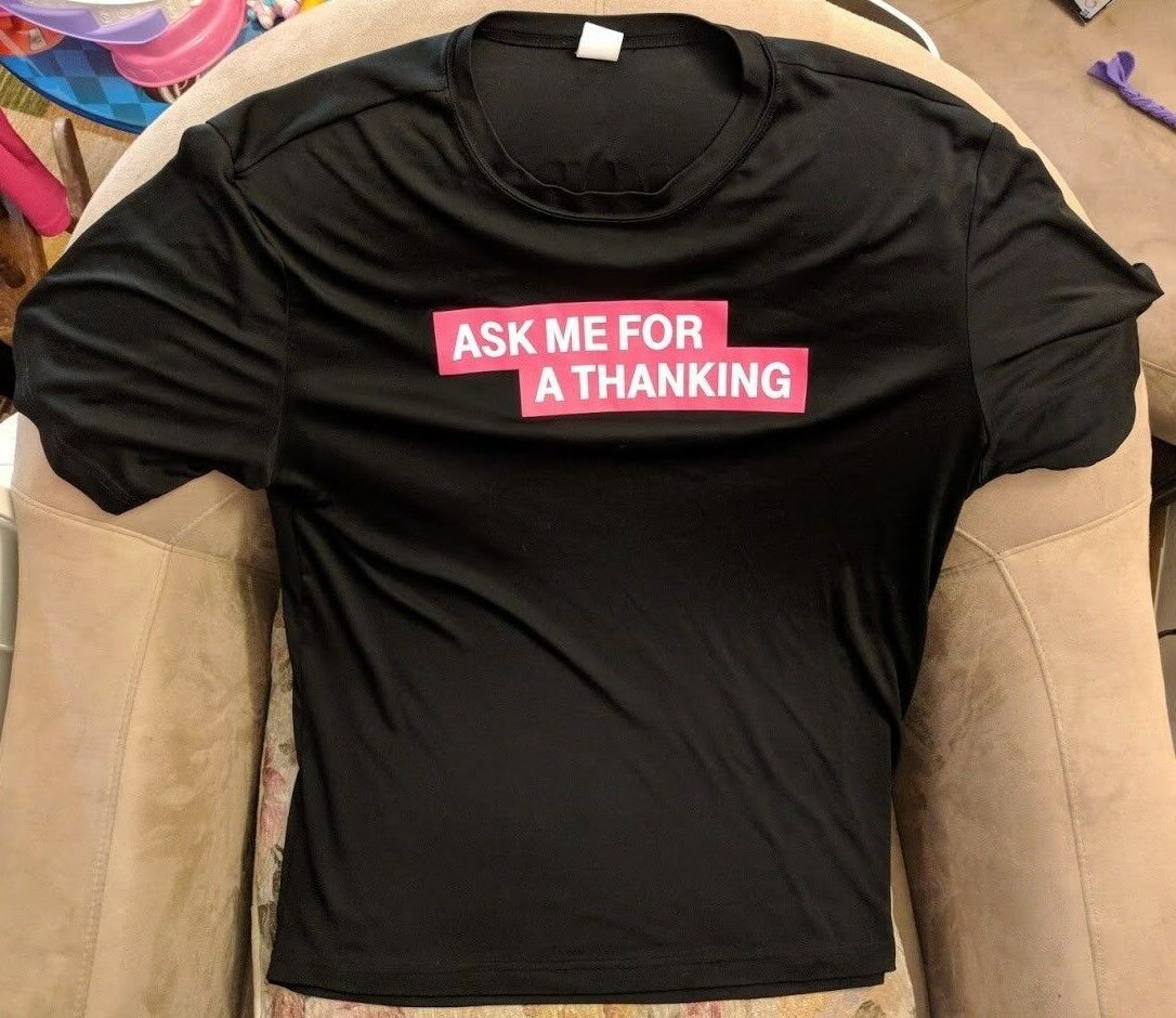 T-Mobile Mens Size XL Black Magenta Employee Work Uniform Shirt