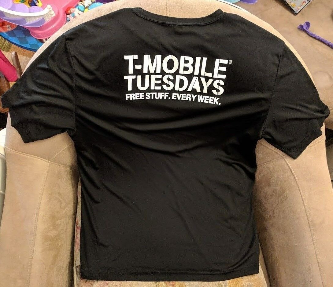 T-Mobile Mens Size XL Black Magenta Employee Work Uniform Shirt