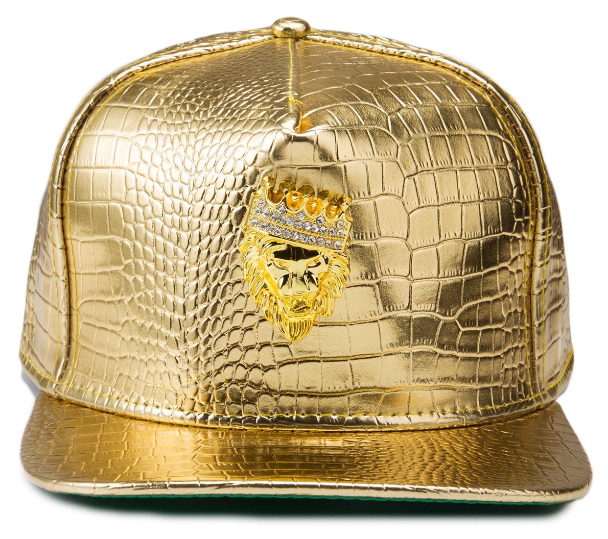Hip Hop Fashion Unisex Alligator Pattern Crystals Lion Tag Gold ...
